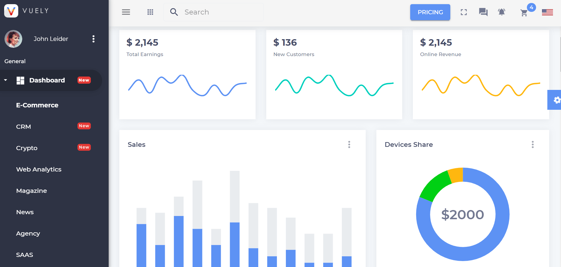Top 7 Vue Material Admin Dashboard Templates Worth Your Attention